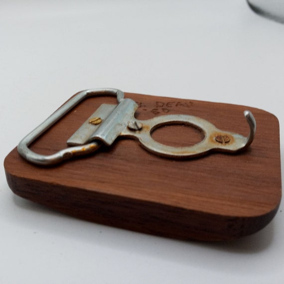 Carved Flower Belt Buckle Wood Carving Signed OOAK Vi… - Gem