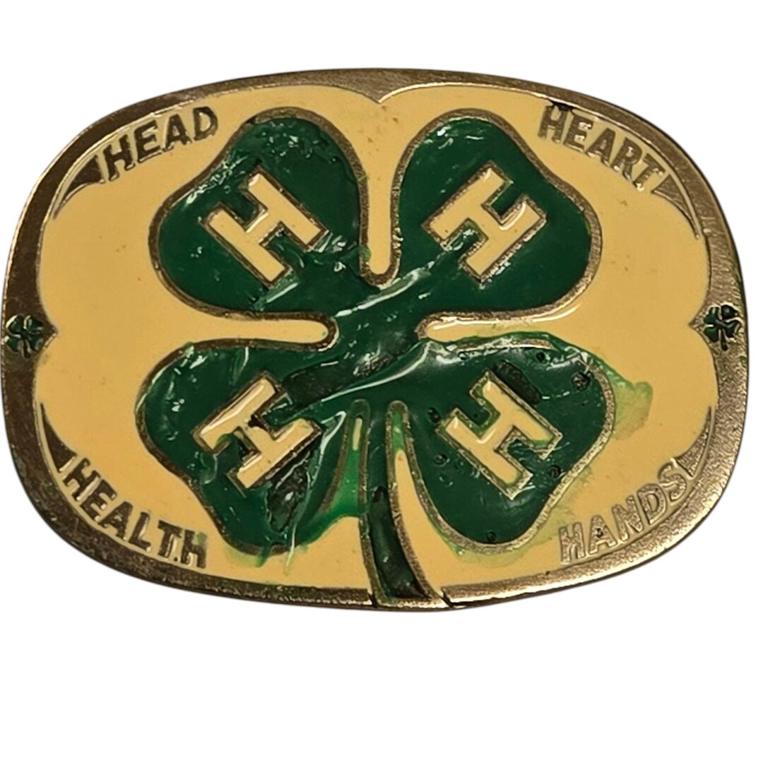 4H Belt Buckle 1985 Vintage 4 H Club Organization Green Clover - Etsy
