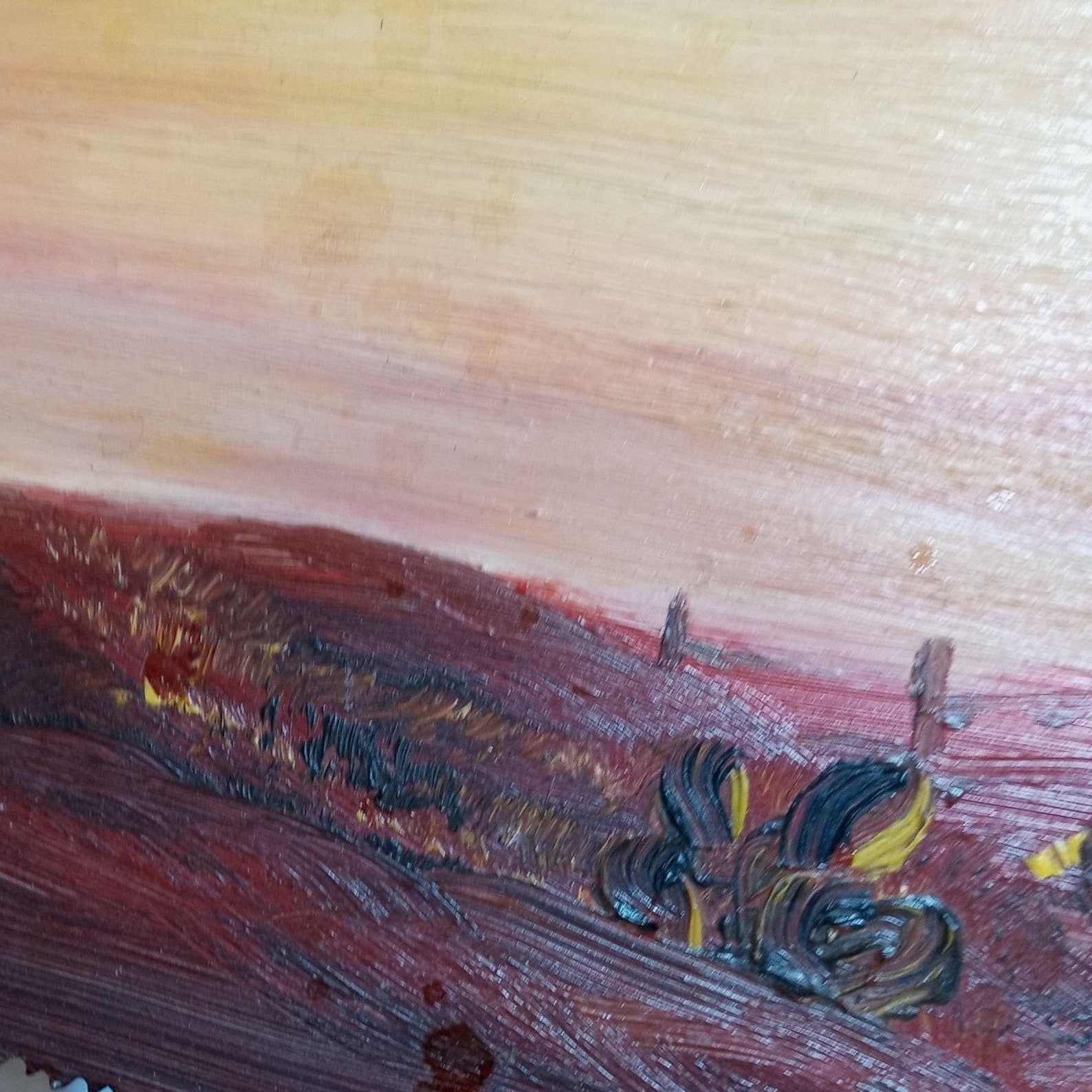 Cactus Windmill Painted Folk Art Farm Scene Hand Saw Vintage Desert ...