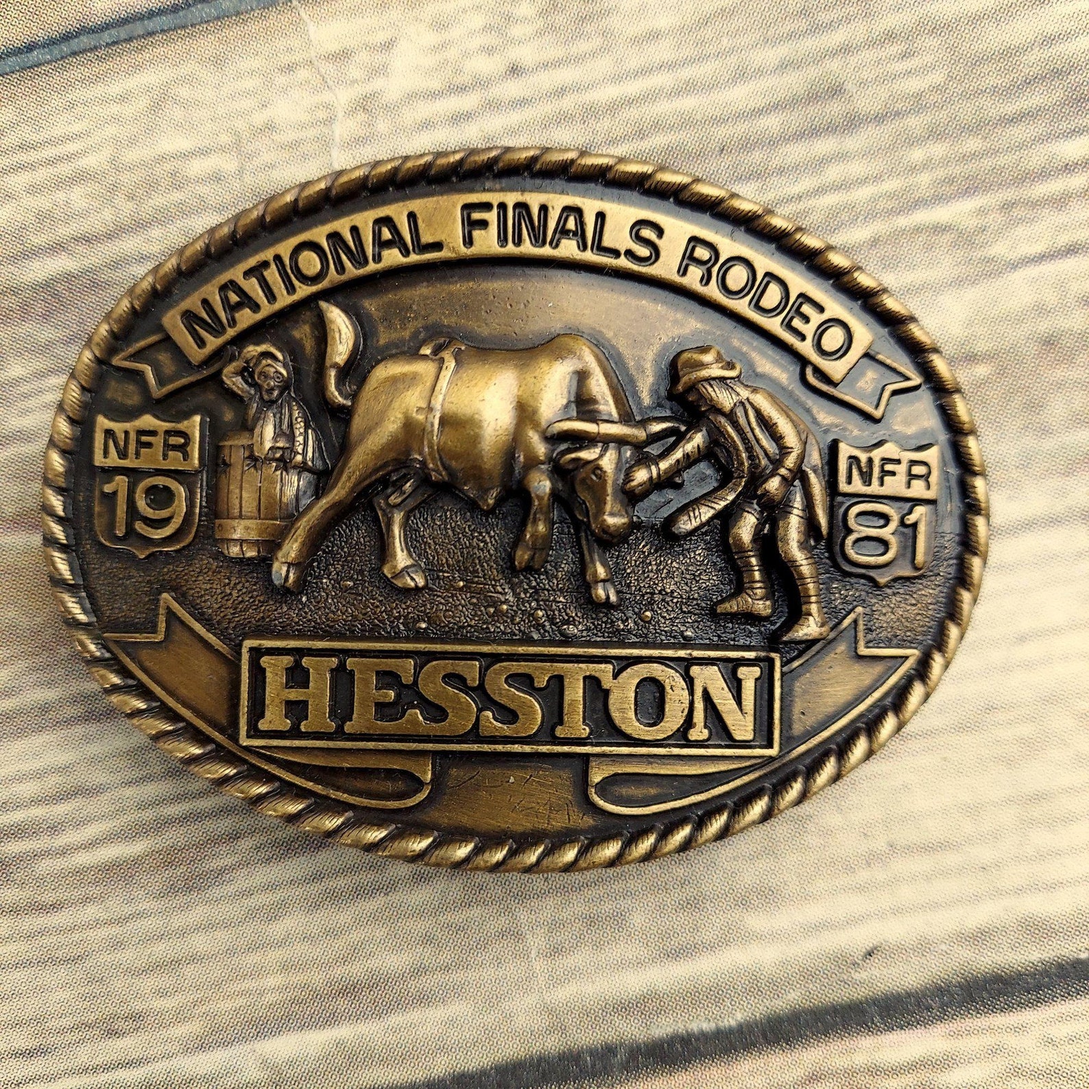 1981 NFR Belt Buckle Hesston Bullfighter National Finals Rodeo | Etsy