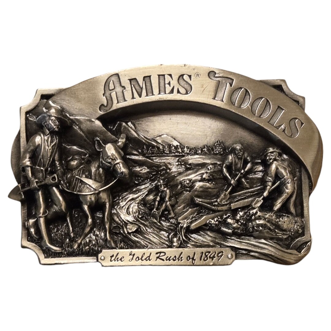 Ames Tools Belt Buckle Gold Rush 1849 Vintage 1985 Limited Edition ...