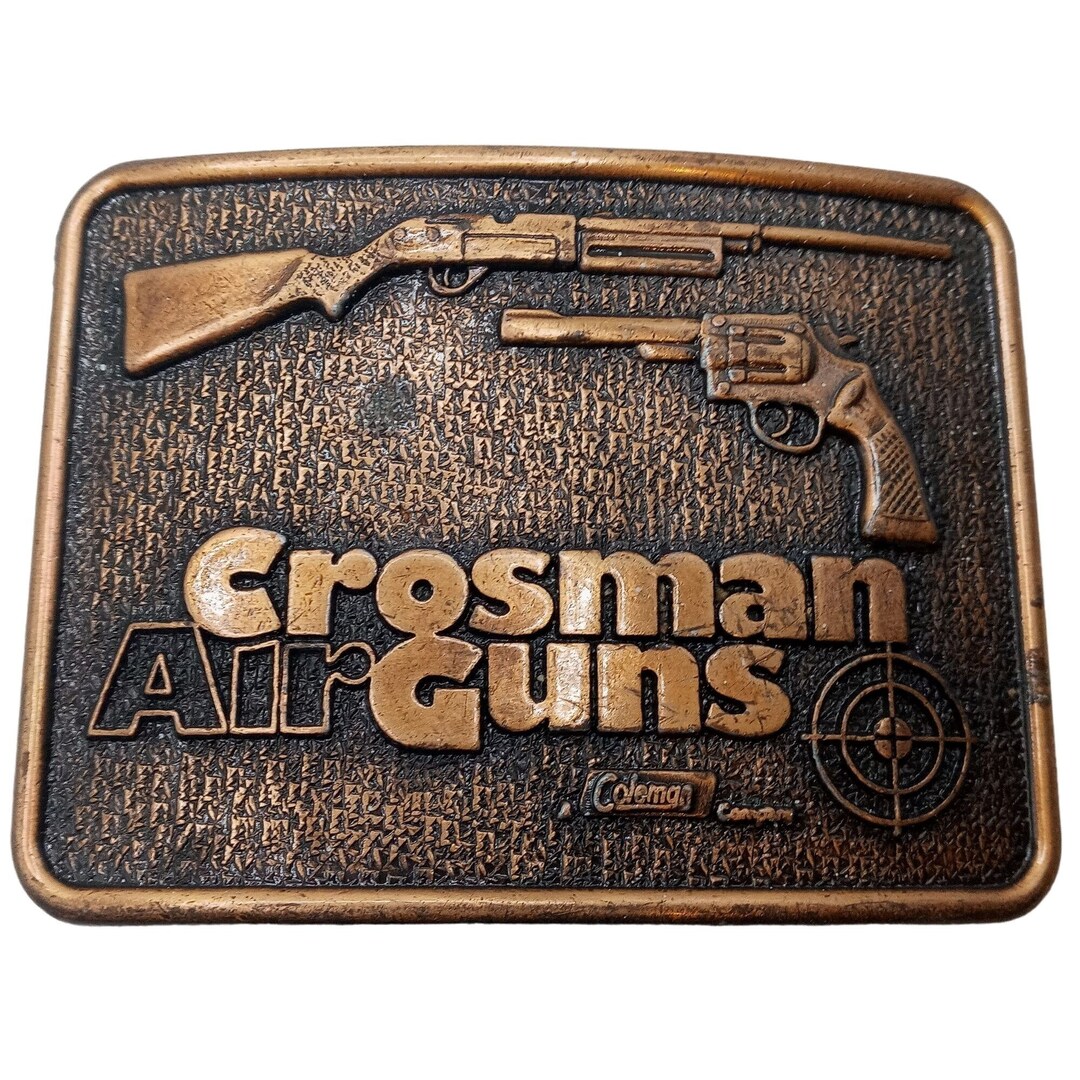 Crosman Air Guns Belt Buckle Advertising Promo Western Cowboy Vintage ...