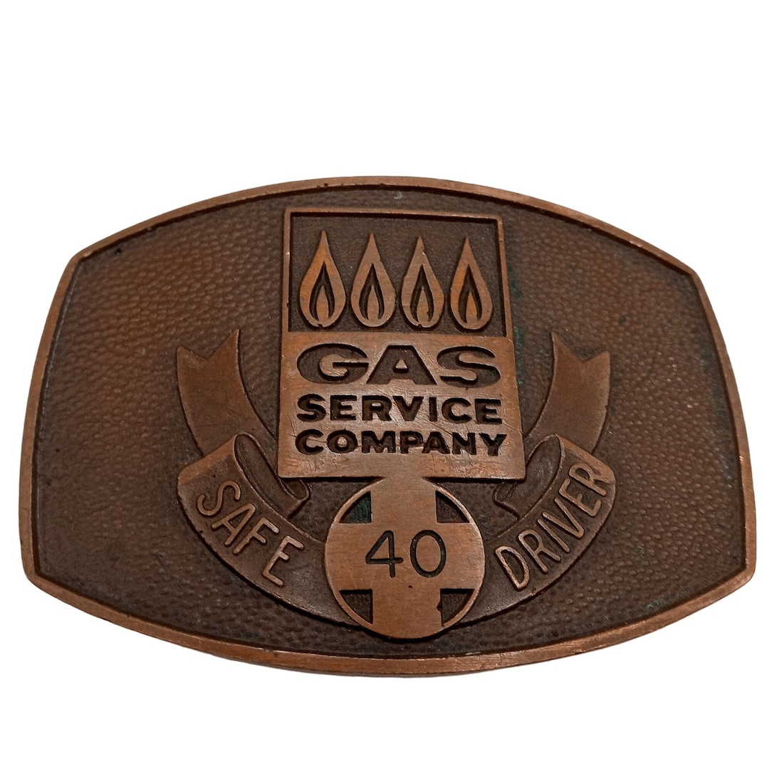 Gas Service Company Belt Buckle Safe Drive Award 40 Years Vintage ...