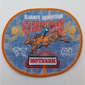 1977 NFR Rodeo Patch National Finals Vintage Bull Rider Hesston Cowboy ...