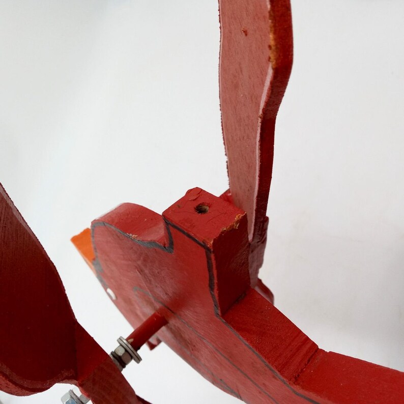 Red Cardinal Folk Art Whirligig Vintage Bird Handmade Wind - Etsy