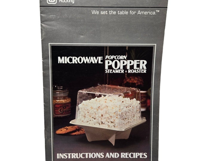 Anchor Hocking Microwave Popcorn Popper Steamer Roaster Instructions ...