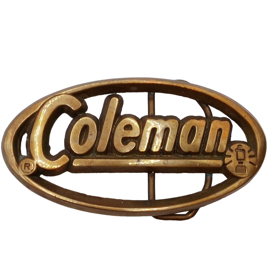 Coleman Lantern Belt Buckle Logo Cut Out Design Vintage Promotional ...