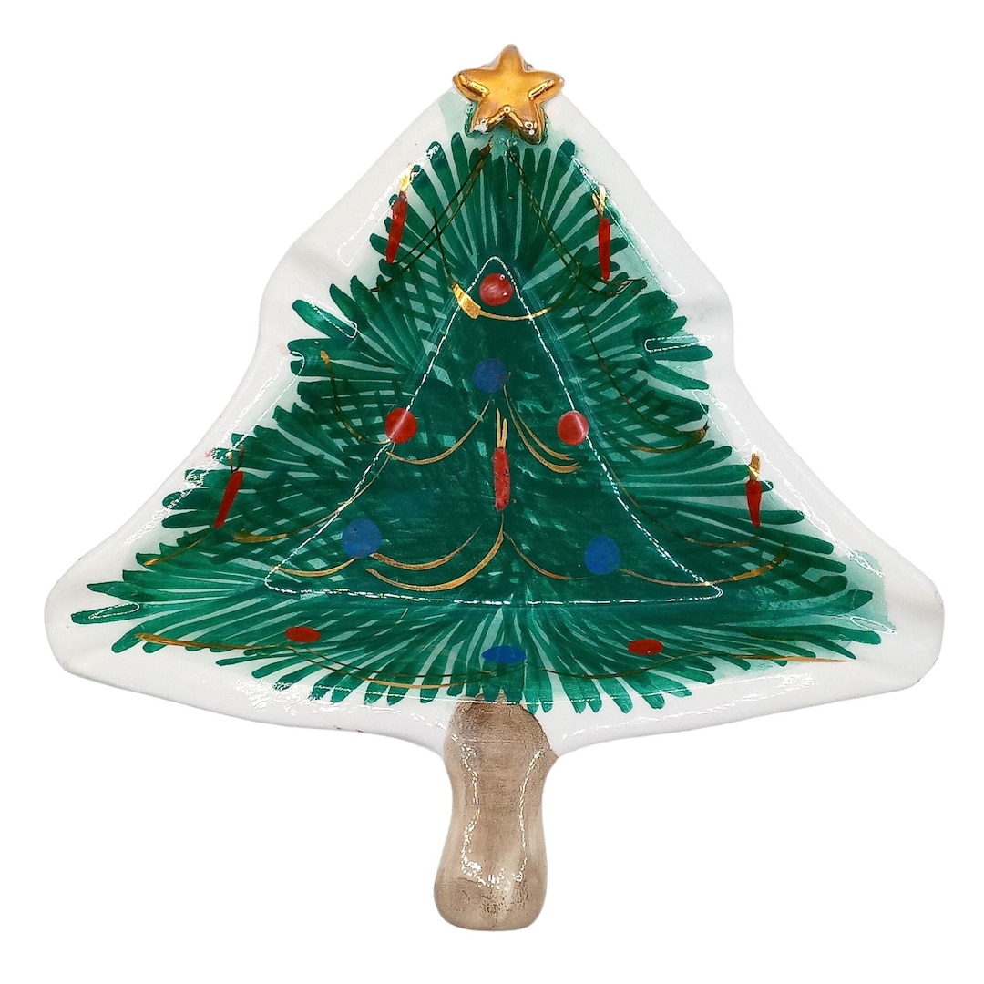 Vintage Ceramic Christmas Tree Ashtray Hand Painted in Italy for FB ...