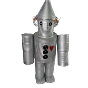 Folk Art Tin Man Sculpture Wizard of Oz Recycled Robot Vintage 24 Inch ...