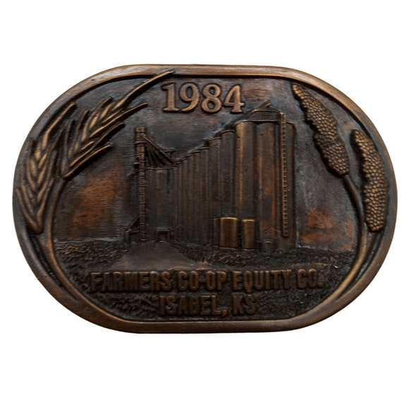 Isabel Kansas Belt Buckle 1984 Grain Elevator KS Farm… - Gem