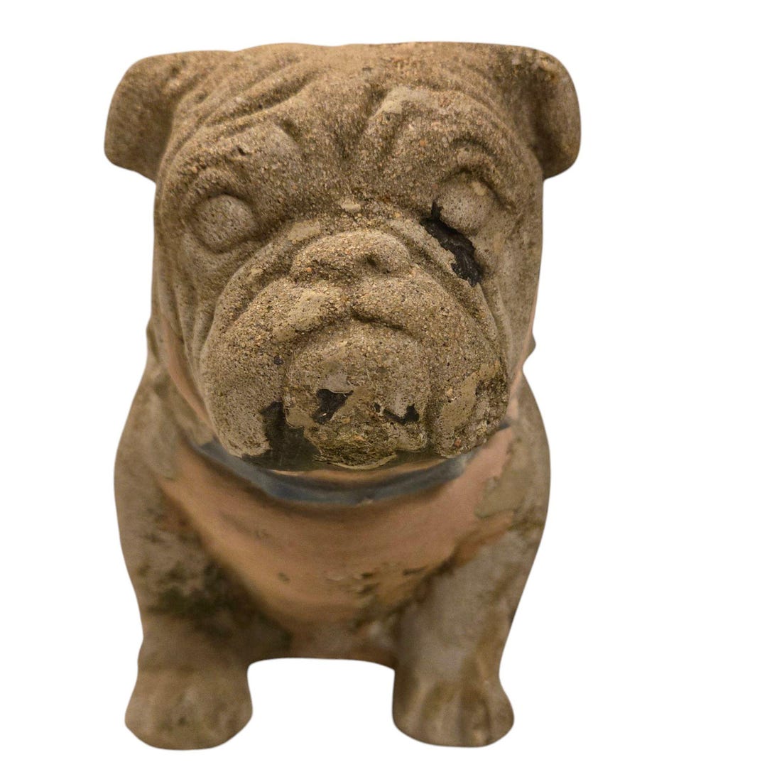 Mack the Bulldog Cement Sculpture Dog Collectible Concrete Statue 8 ...
