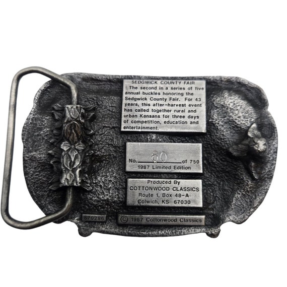 1987 Sedgwick County Fair Belt Buckle Cheney Kansas C… - Gem