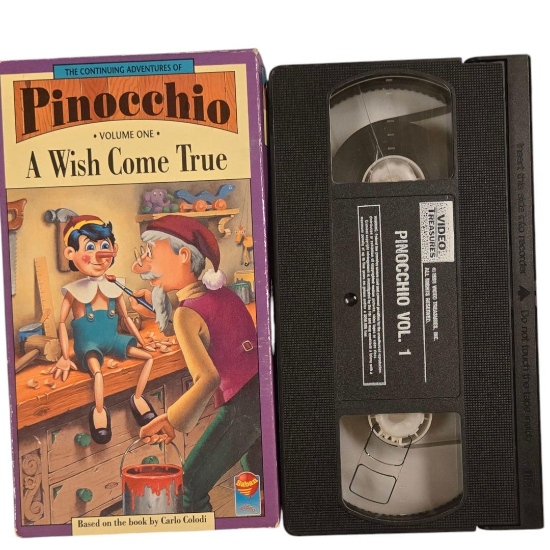 Pinocchio Volume 1 VHS A Wish Come True Vintage Animated Kids Show Movie - Etsy