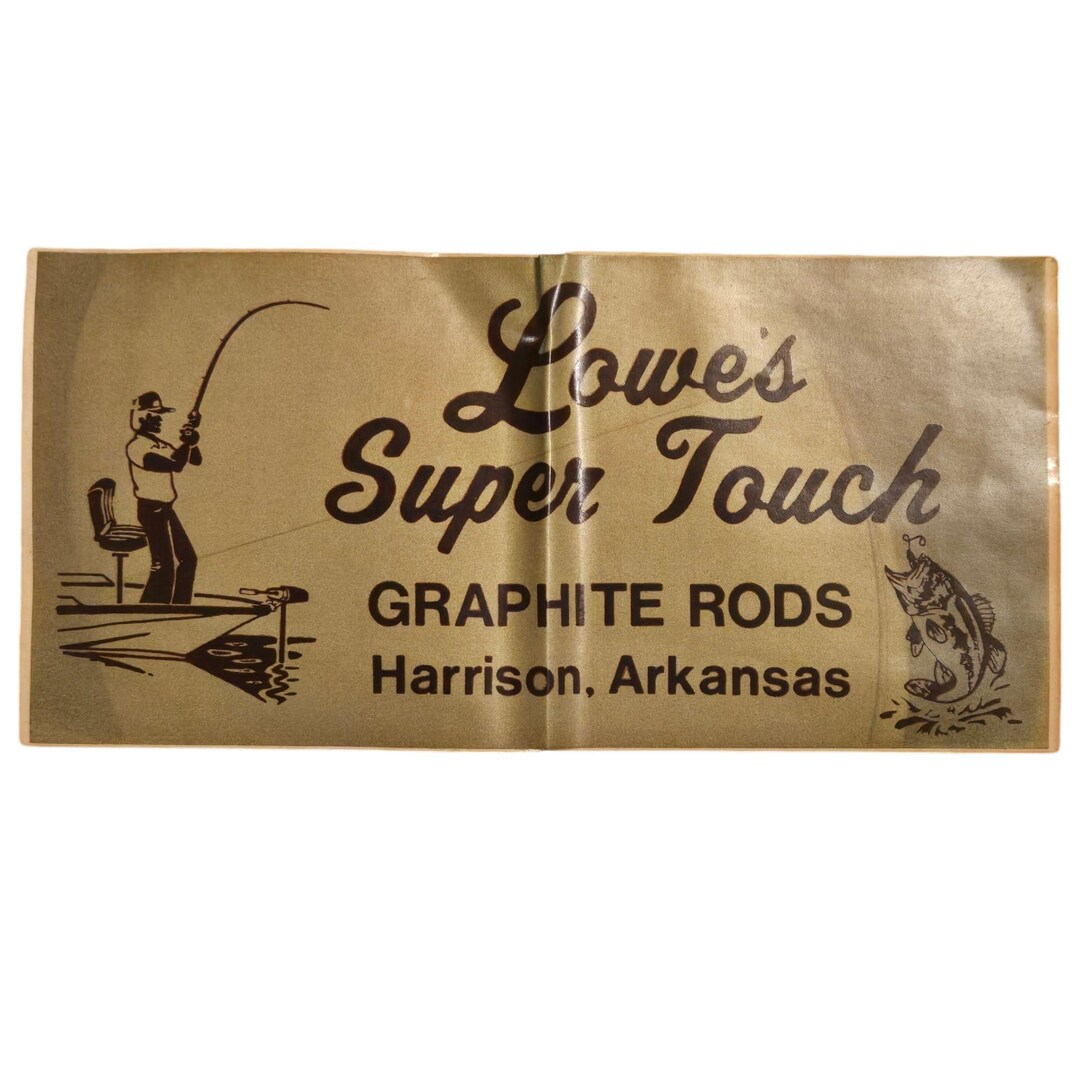 Lowes Super Touch Graphite Rods Vintage Sticker Decal Fishing Fisherman ...