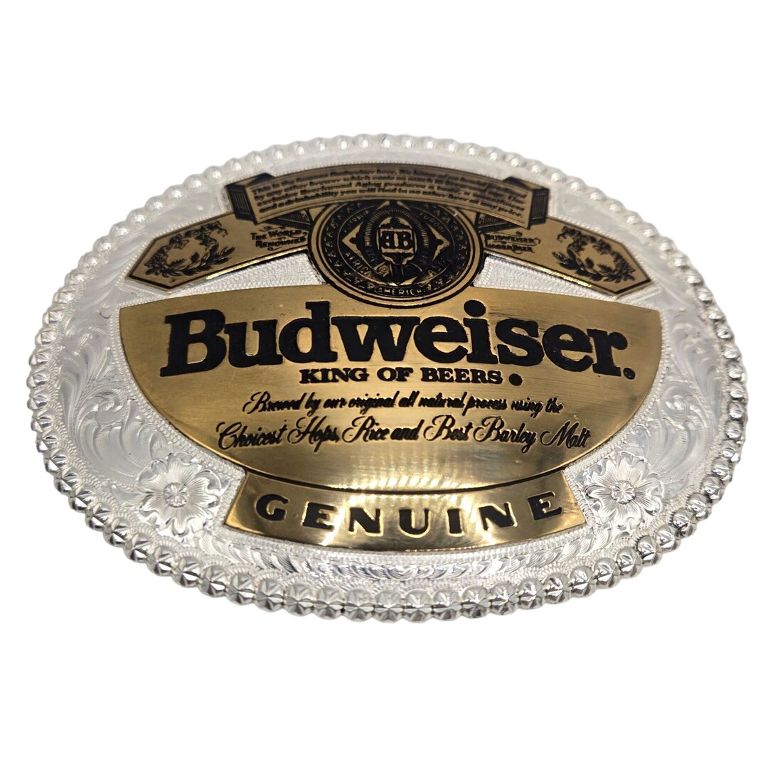 Budweiser Belt Buckle Gist Solid Bronze Bud Light Anheuser Busch ...