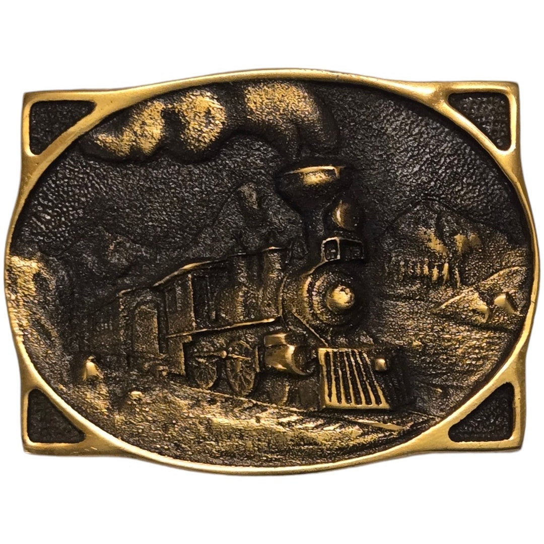 1970s Train Belt Buckle Railroad Locomotive Steam Engine Vintage ...