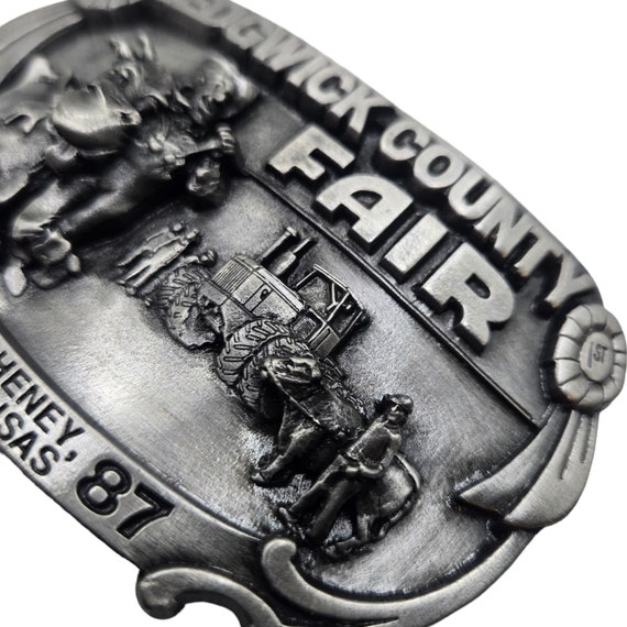 1987 Sedgwick County Fair Belt Buckle Cheney Kansas C… - Gem
