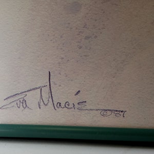 1980s Pastel Abstract Expressionism Framed Print Signed Miami Style Eva ...