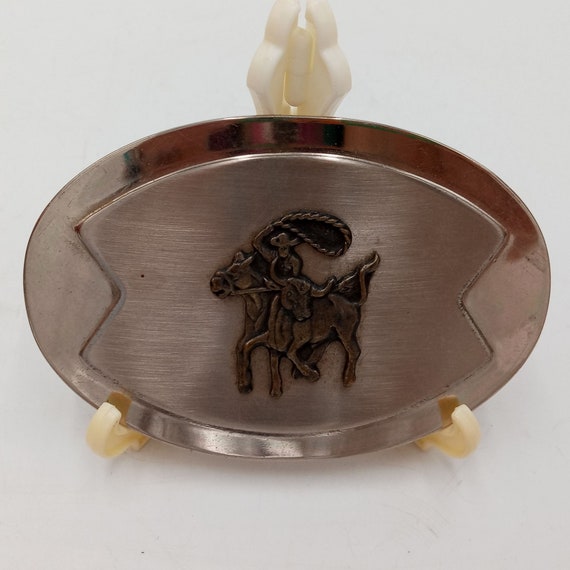 Cowboy Western Belt Buckle Vintage Ranch Rodeo Roping… - Gem