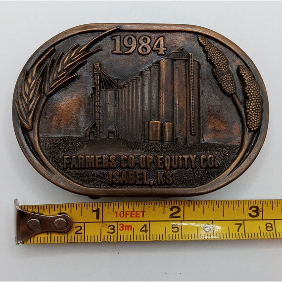 Isabel Kansas Belt Buckle 1984 Grain Elevator KS Farm… - Gem