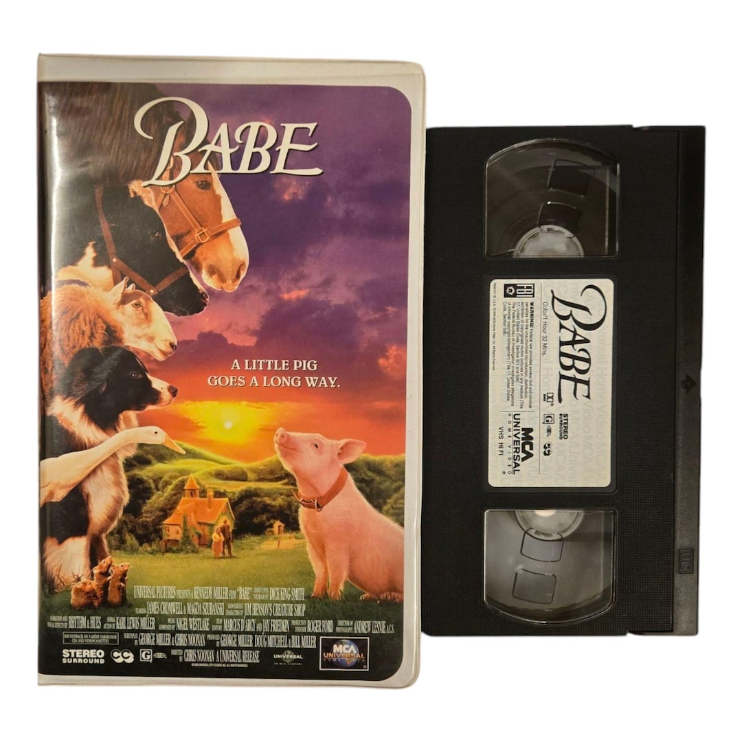 Babe 1995 VHS Tape Vintage Animated Pig Movie James Cromwell - Etsy