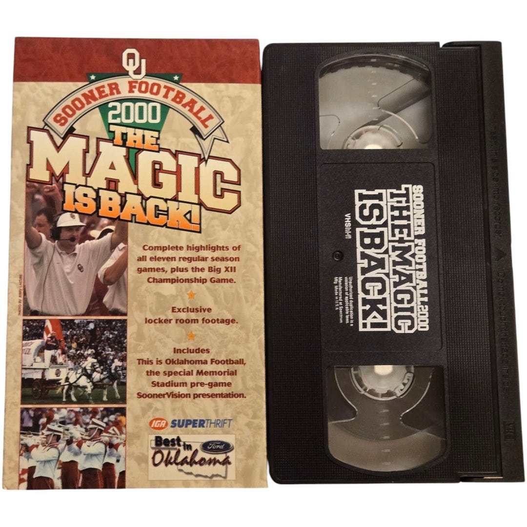 Sooner Football 2000 the Magic is Back! VHS Tape University of Oklahoma ...