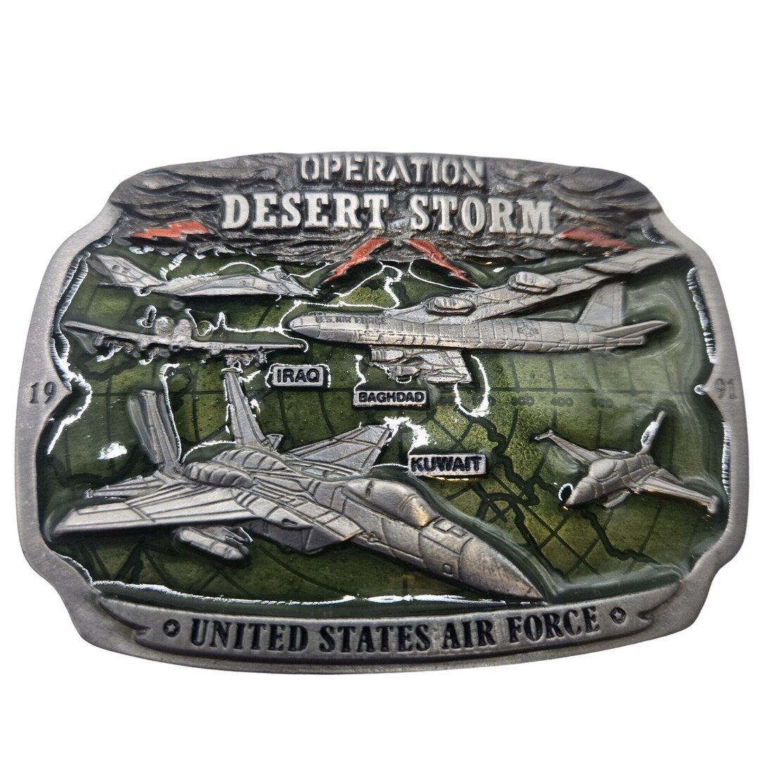US Air Force Belt Buckle Operation Desert Storm USAF Military Vintage ...