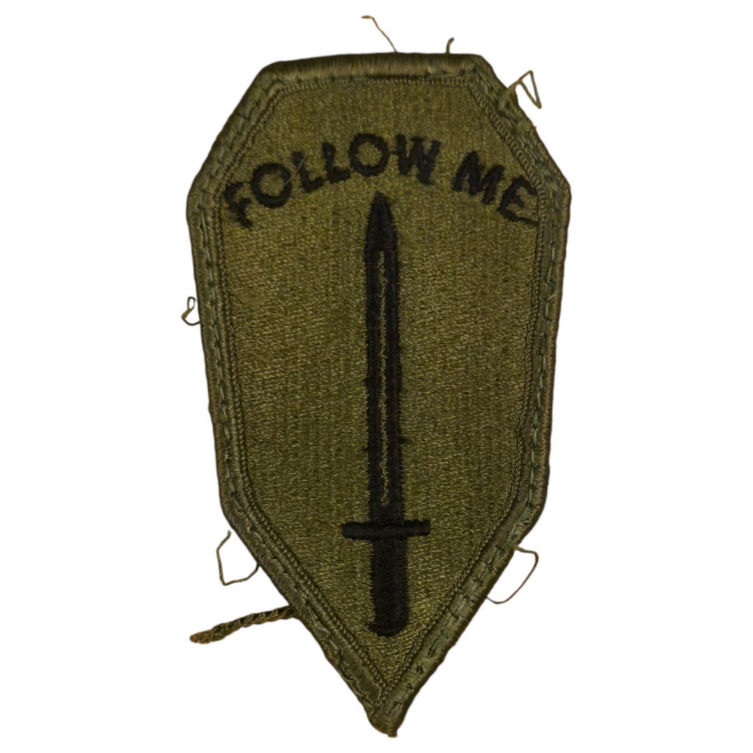 Vintage Military Patch Army Infantry School Follow Me With Sword Design ...