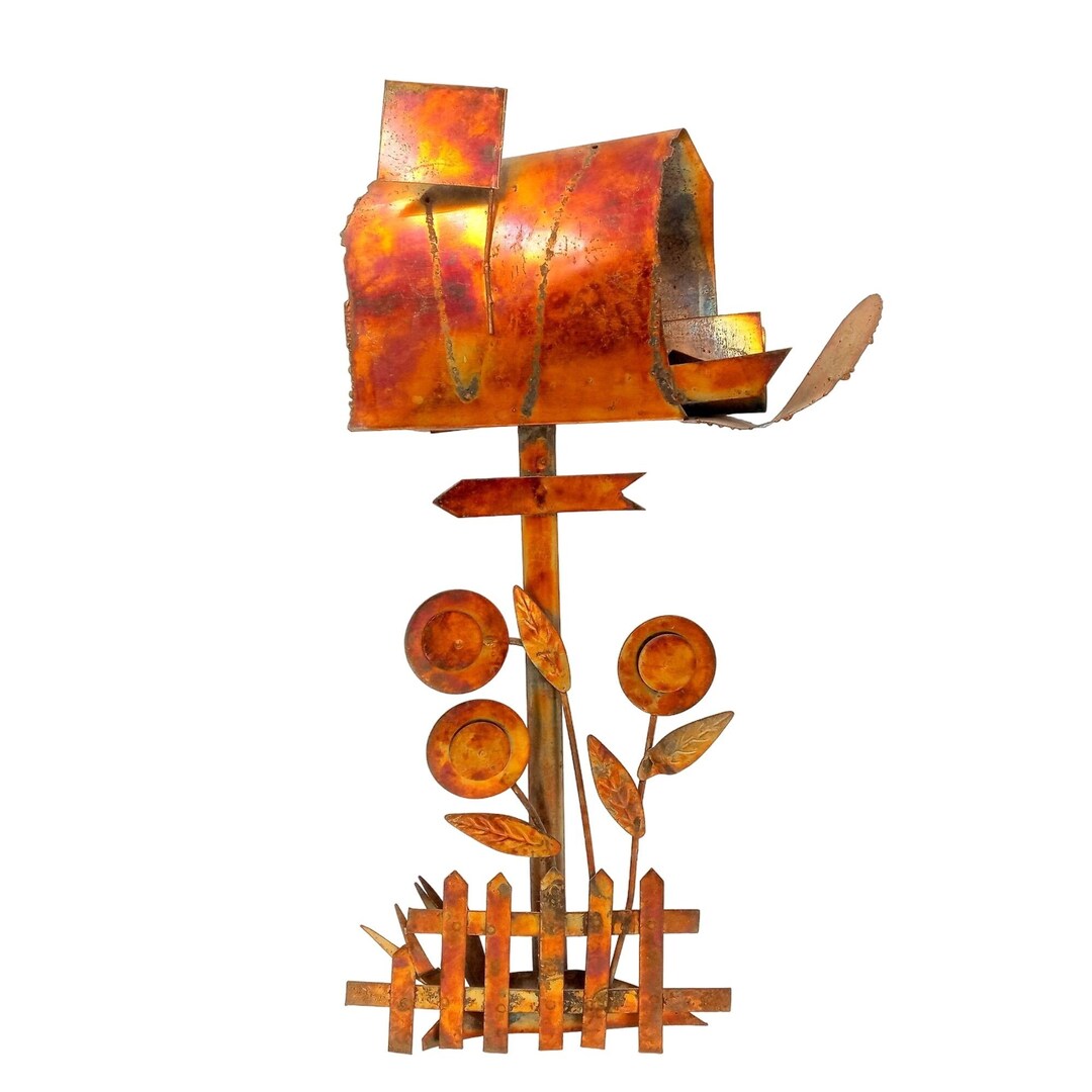 Mid Century Metal Brutalist Wall Sculpture Art Flowers MCM Vintage ...