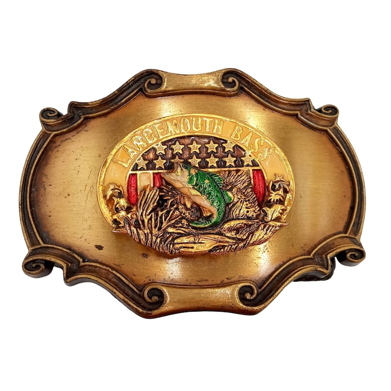 Largemouth Bass Belt Buckle Vintage Fish Fishing Large Mouth Country ...