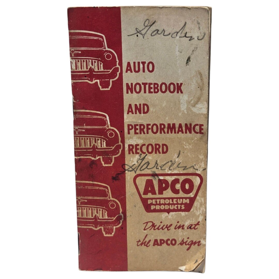 Vintage APCO Auto Notebook Performance Record 1959 USED Ephemera ...