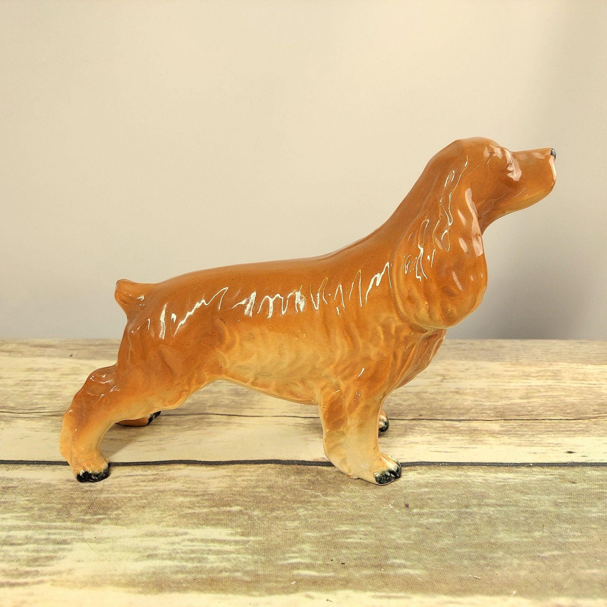 Cocker Spaniel Figurine Vintage Dog Home Decor Tan Brown | Etsy