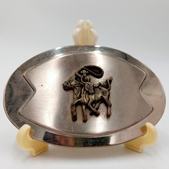 Cowboy Western Belt Buckle Vintage Ranch Rodeo Roping… - Gem