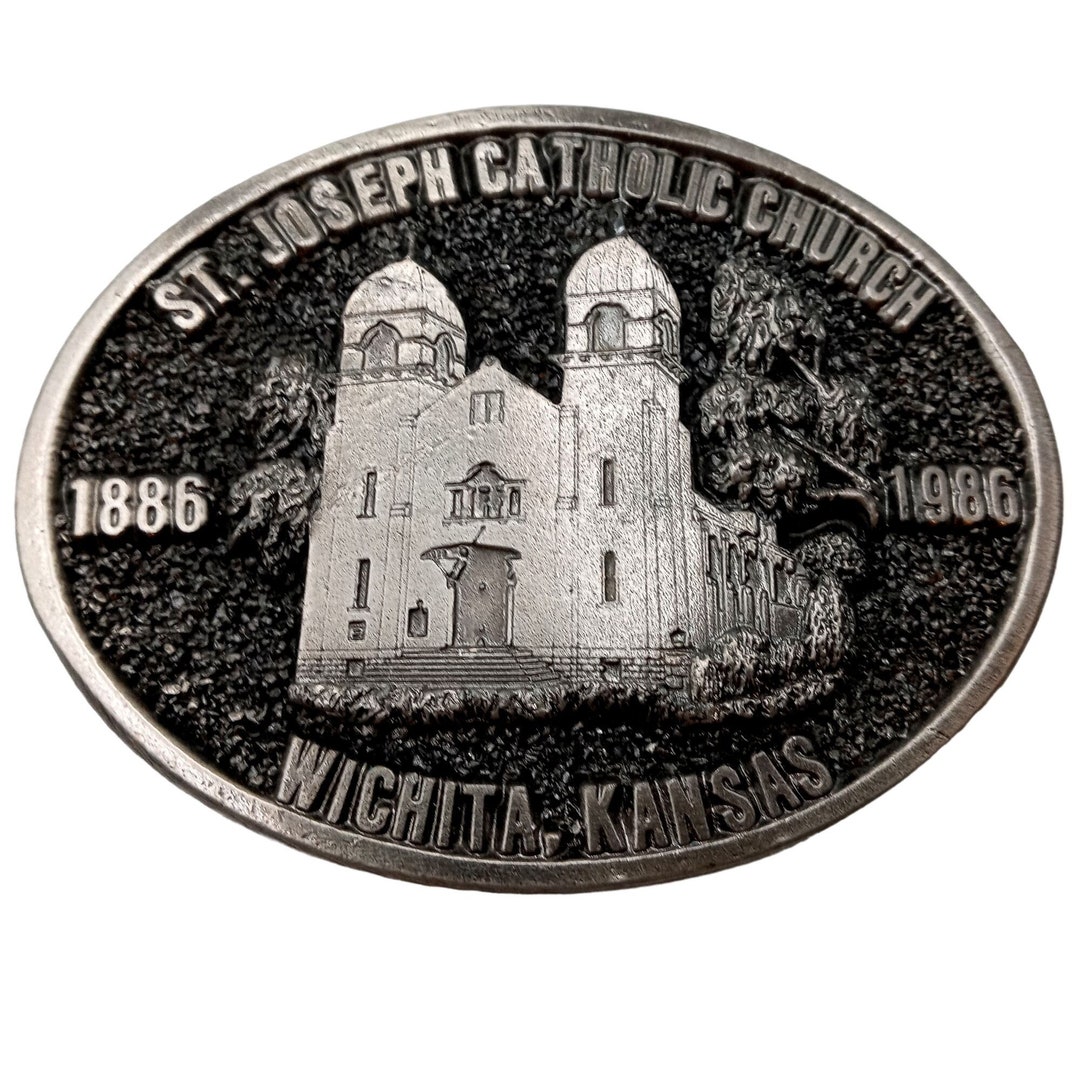 St Joseph Catholic Church Belt Buckle 1986 Wichita Kansas 100 Years ...