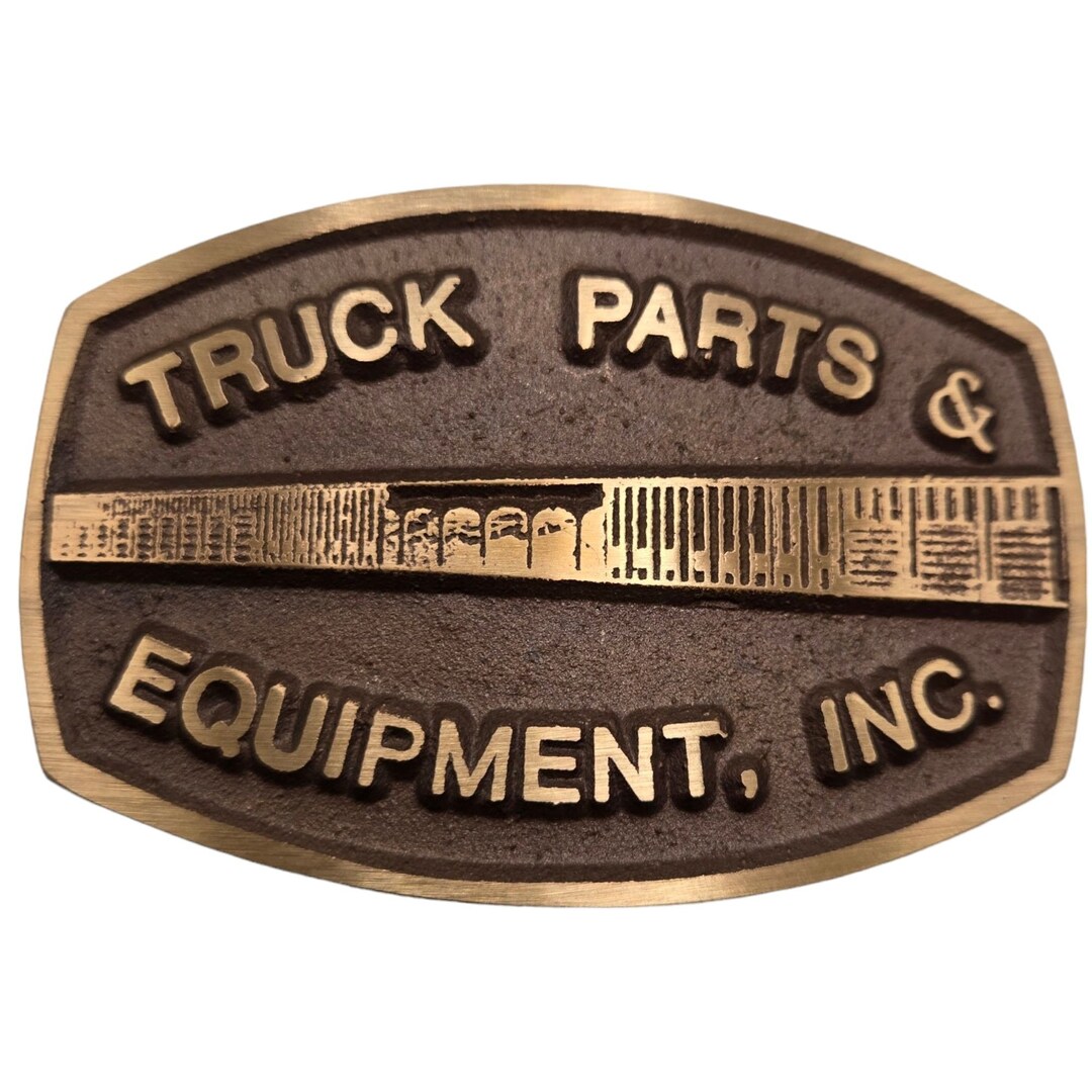 Truck Parts and Equipment Belt Buckle Vintage Trucker Mechanic Western ...