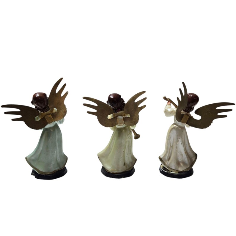 3 Vintage Musical Angels Playing Instruments Holiday Home Decor Hong ...