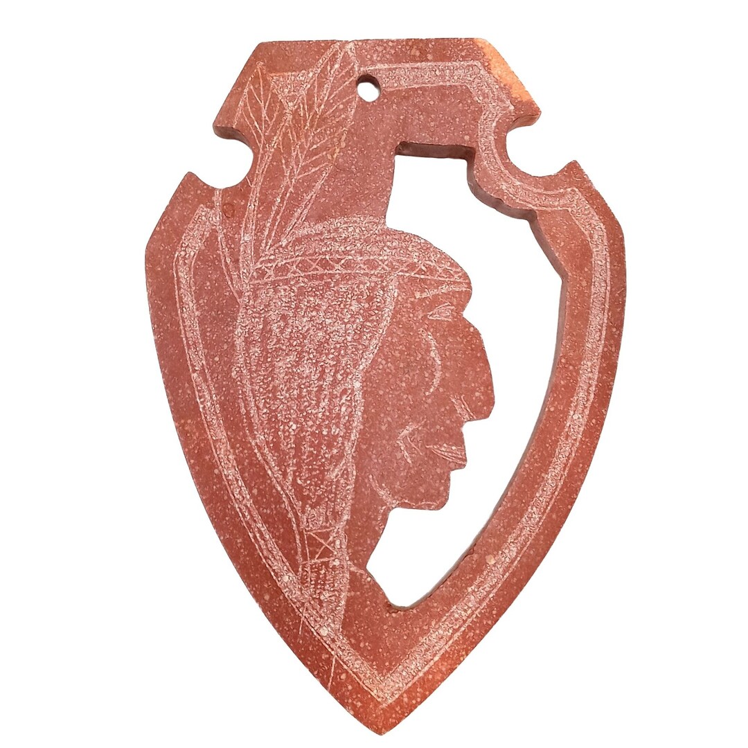 Native American Etching Carving Vintage Arrowhead Signed Art Home Decor ...