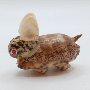 Seashell Bunny Rabbit Figurine Sea Shell Collectible Folk Art Vintage ...