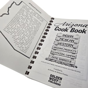 Arizona Cookbook AZ Recipe Book Vintage Indian Mexican Western Kitchen ...