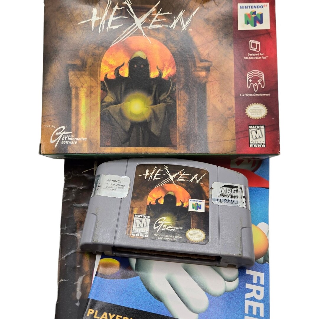 Hexen Nintendo 64 Game Vintage N64 Cartridge Instructions Box Ex Rental ...