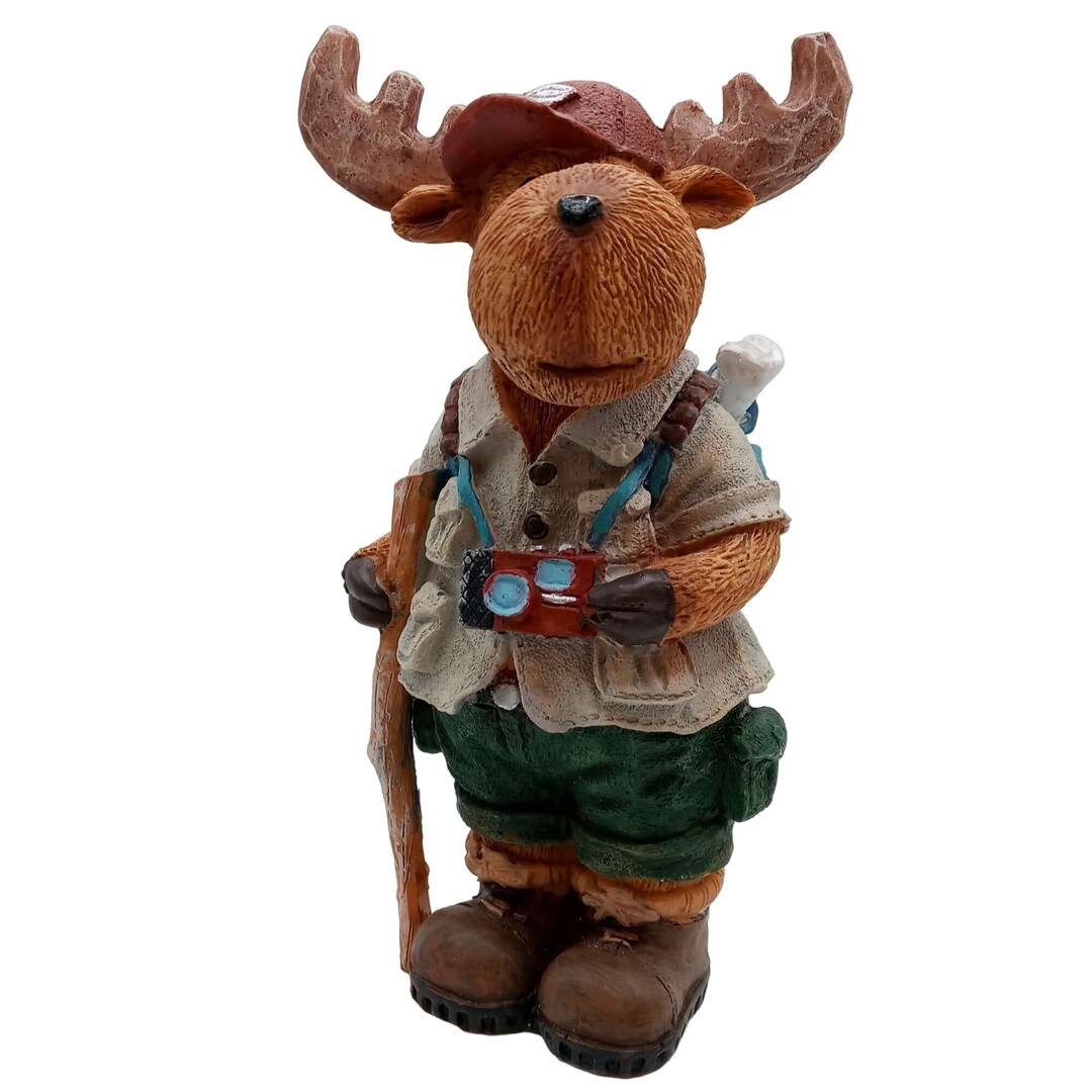 Moose Figurine Wildlife Photographer Hiker Hiking Guide Vintage ...
