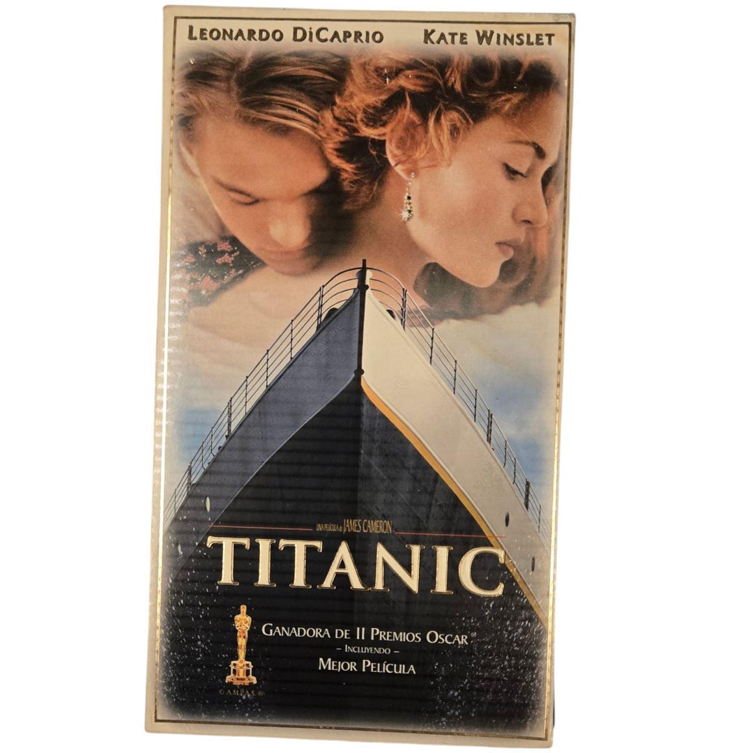 Titanic VHS 2 Tape Set Spanish Subtitles Leonardo Dicaprio Kate Winslet ...
