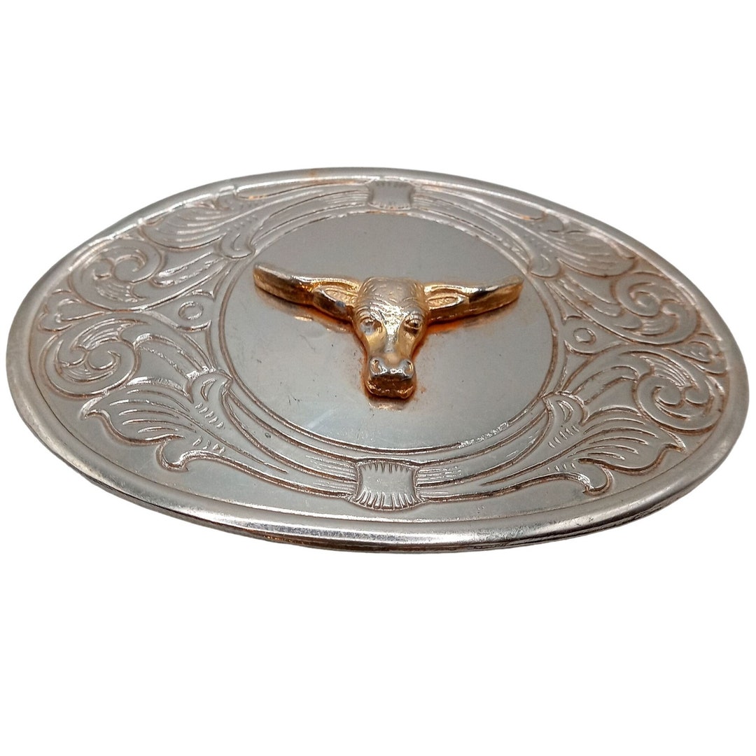 Longhorn Cow Belt Buckle Vintage Cowboy Bull Steer Cattle Rancher ...