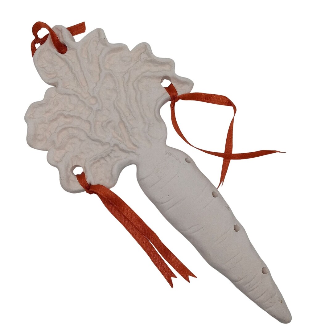 Ceramic Carrot Unpainted 10 Inch Vintage Wall Art Decoration Veggie ...