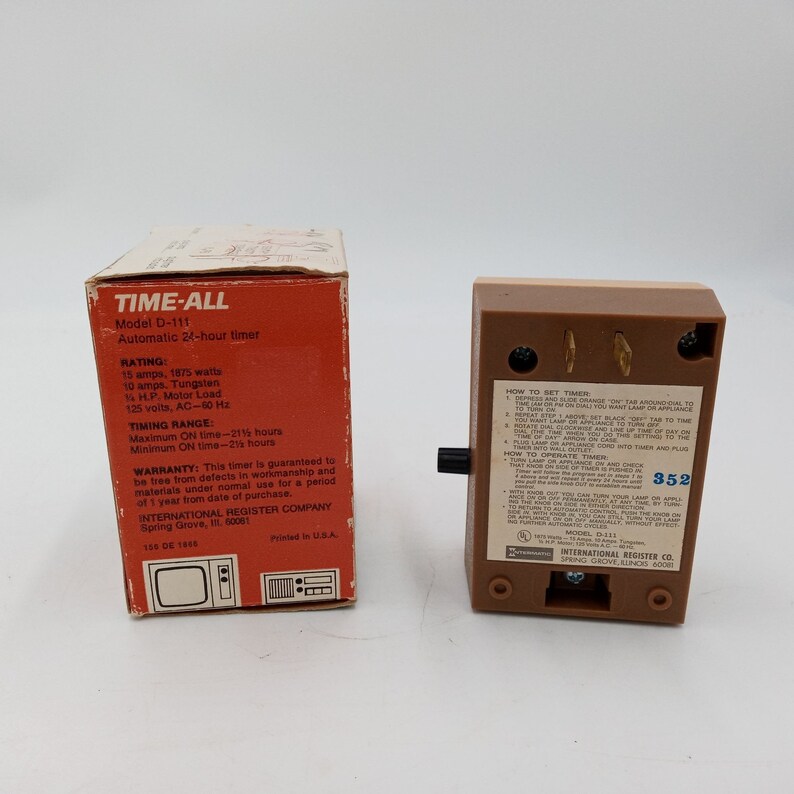 Vintage Intermatic Plug in Time All 24 Hour Timer in Original - Etsy