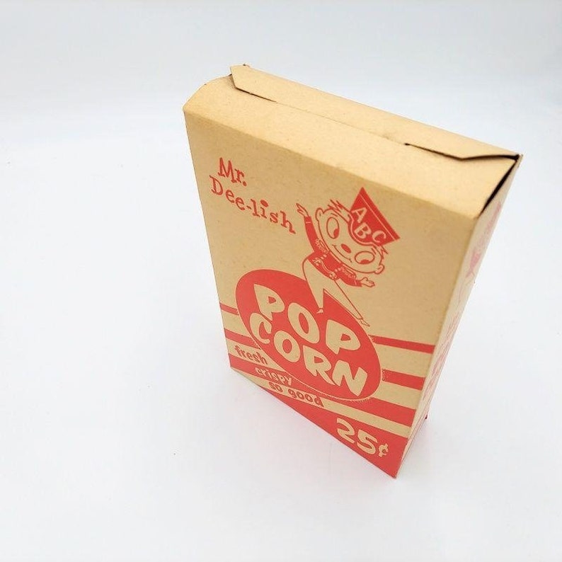 Vintage Popcorn Box Container Mr Dee Lish Home ABC Theater Movie Room ...