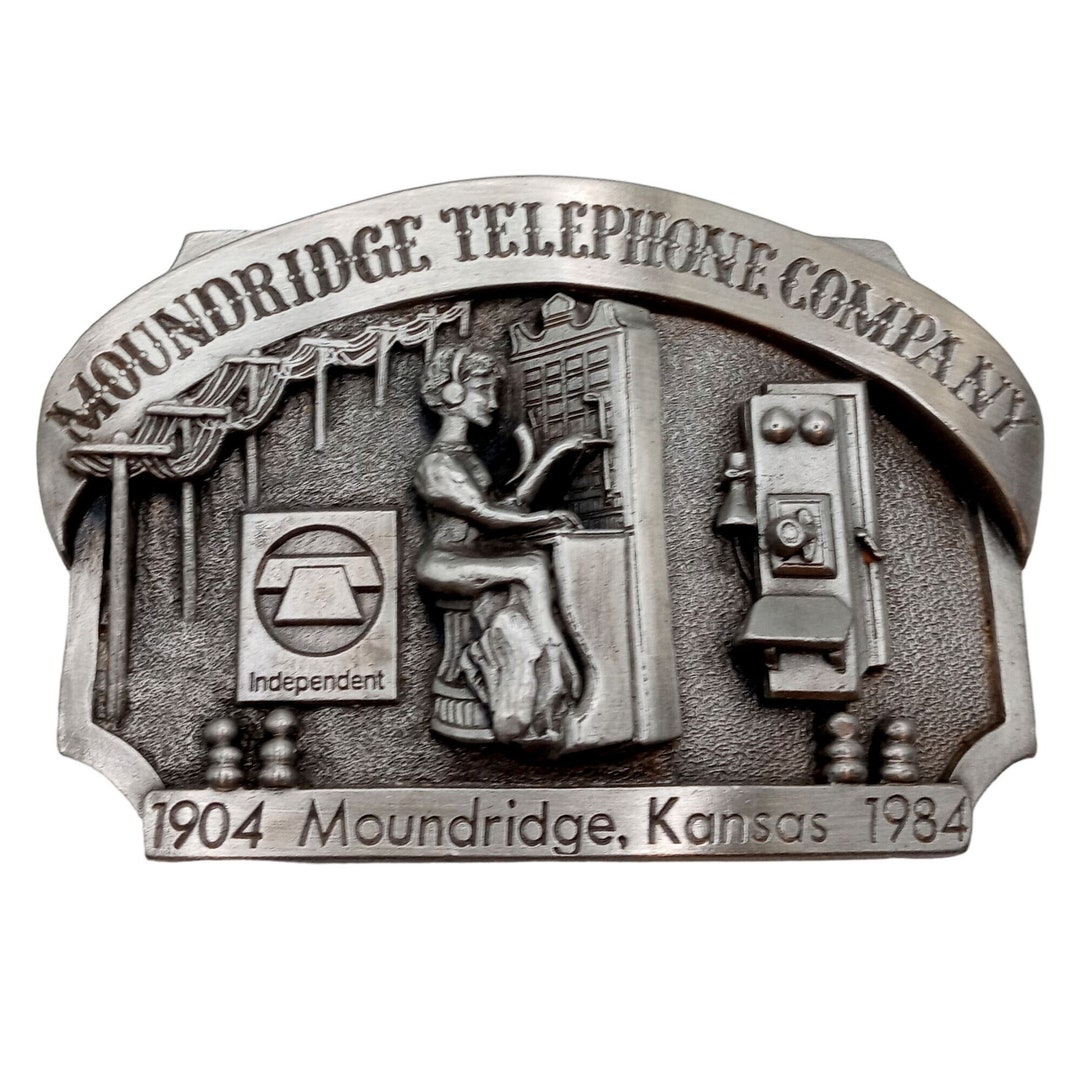 Moundridge Telephone Company Belt Buckle Kansas 1984 Crank Phone ...