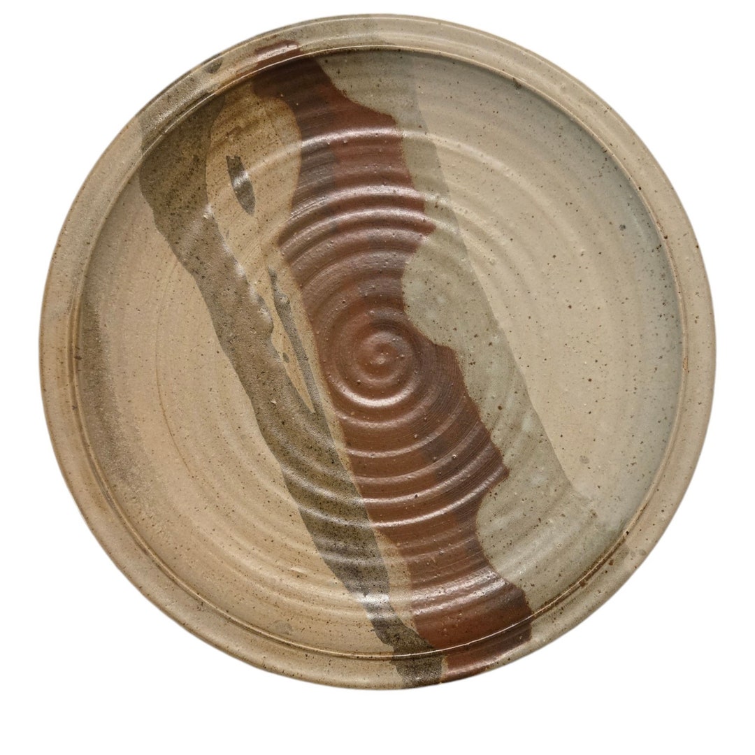 Stoneware Pottery Wall Art Plate Abstract Design Signed Handmade ...