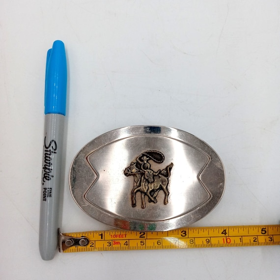 Cowboy Western Belt Buckle Vintage Ranch Rodeo Roping… - Gem