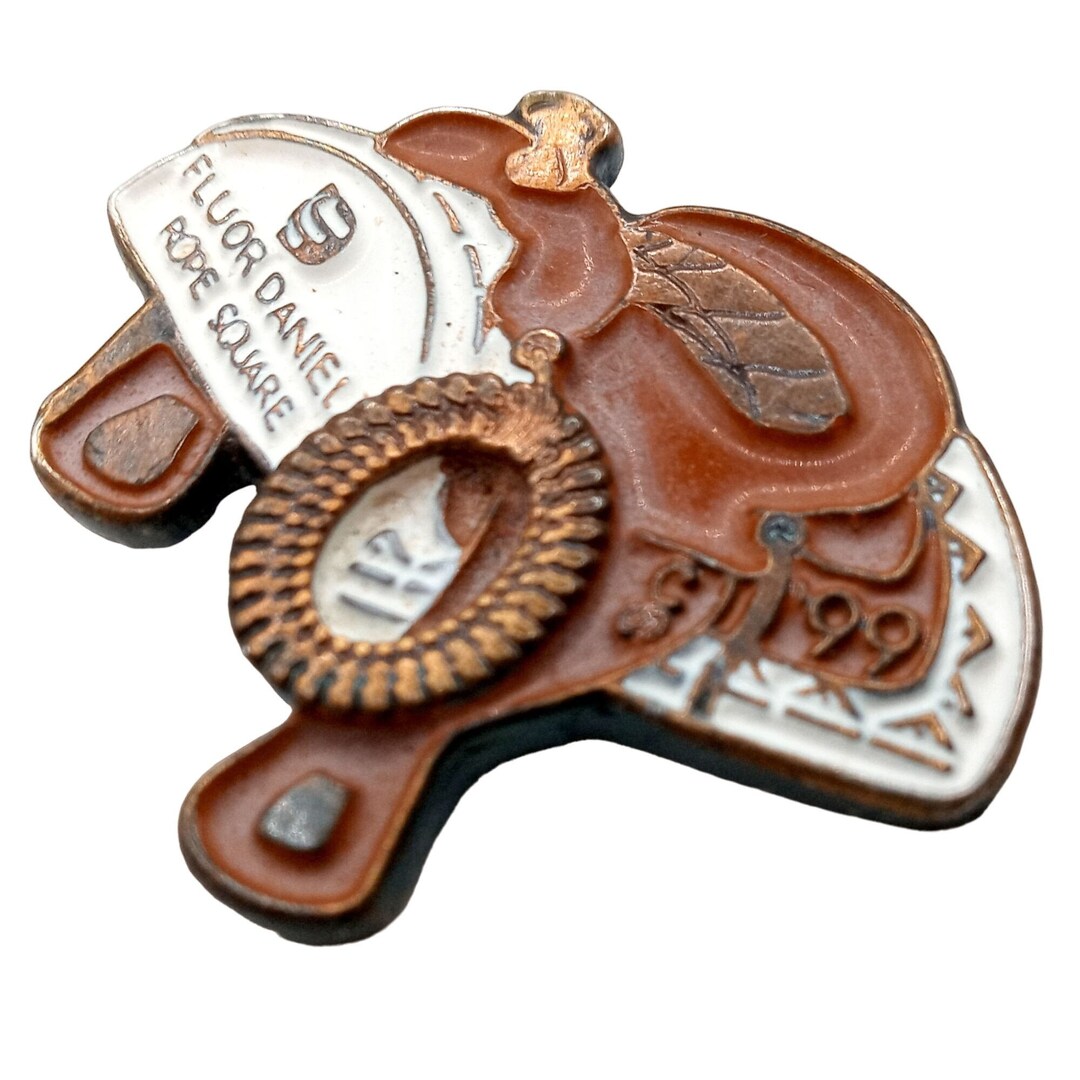 Calgary Stampede Rodeo Lapel Pin Badge 1999 Pinback Cowboy Saddle Fluor ...
